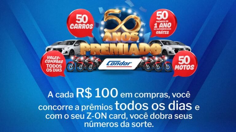 Promoção Condor 50 Anos: Mais de R$5 Milhões em Prêmios!